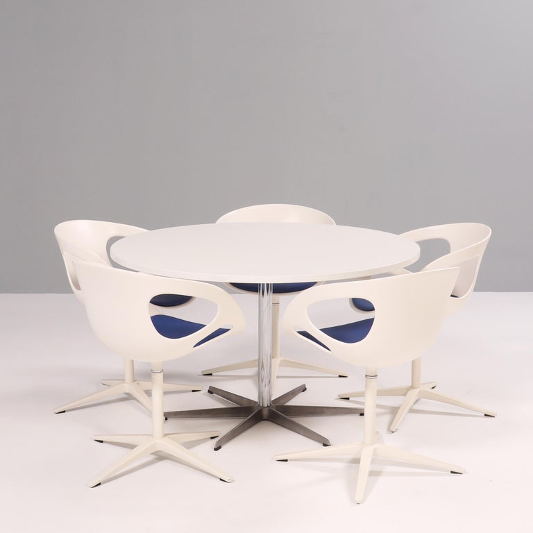 Fritz Hansen Rin Dining Swivel Chair in White by Hiromichi Konno For ...