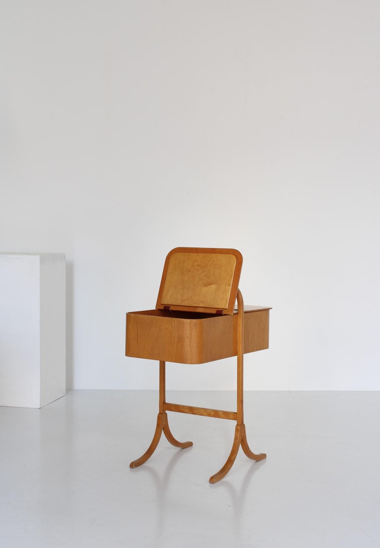Fritz Hansen Sewing Box in Beechwood and Leather by Søren Hansen ...