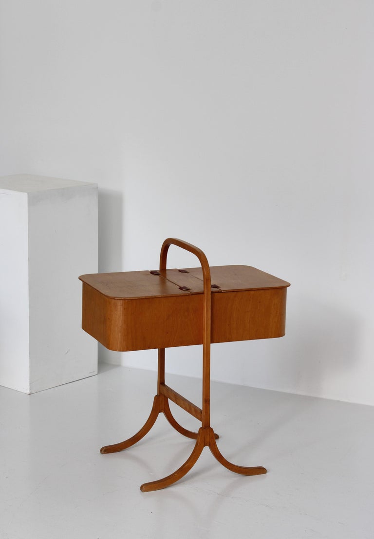 Fritz Hansen Sewing Box in Beechwood and Leather by Søren Hansen ...