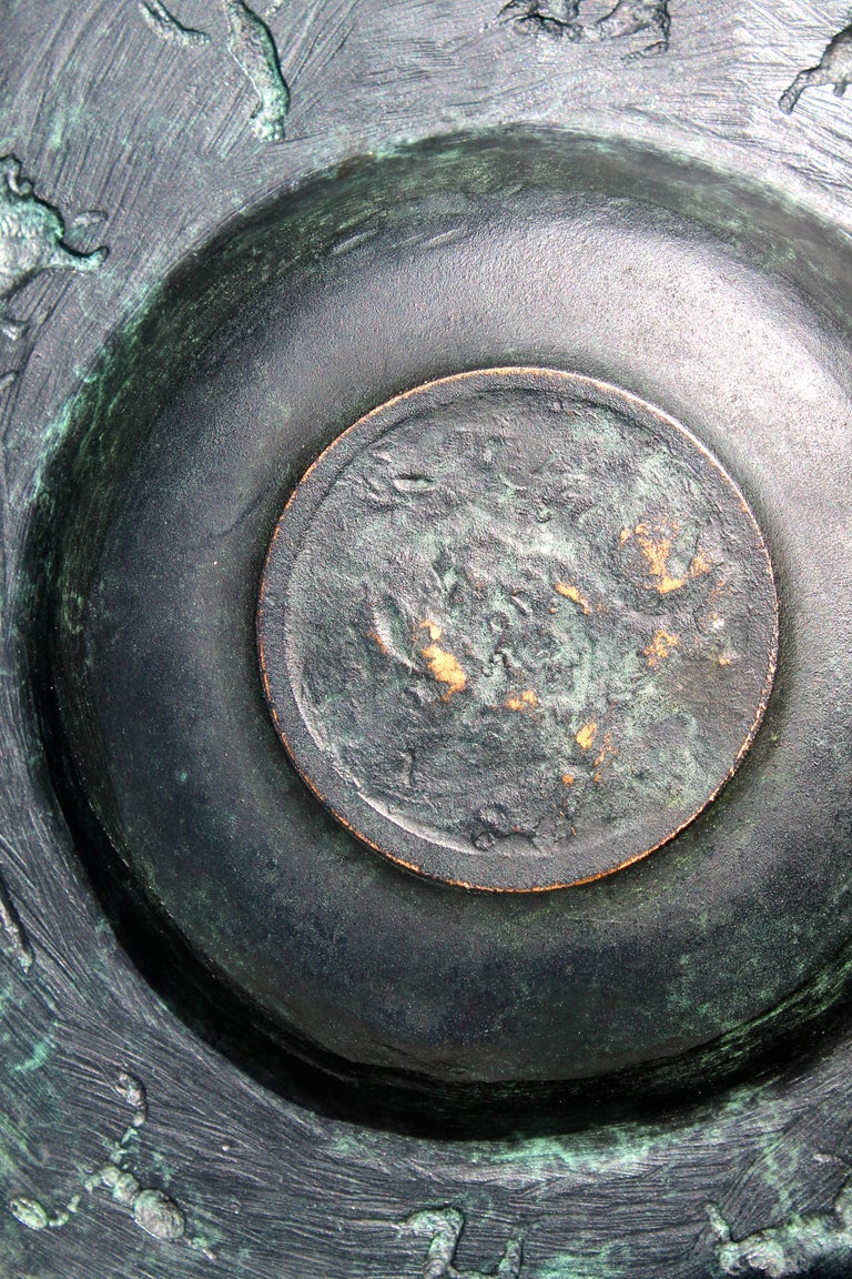 Fritz Nuss, Classical 'Zodiac' Low Bronze Bowl at 1stDibs