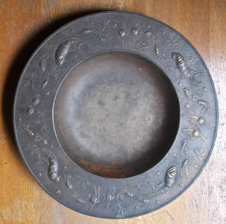 Fritz Nuss, Rare Bronze Low Bowl 'Aquatic Creatures' at 1stDibs | fritz ...