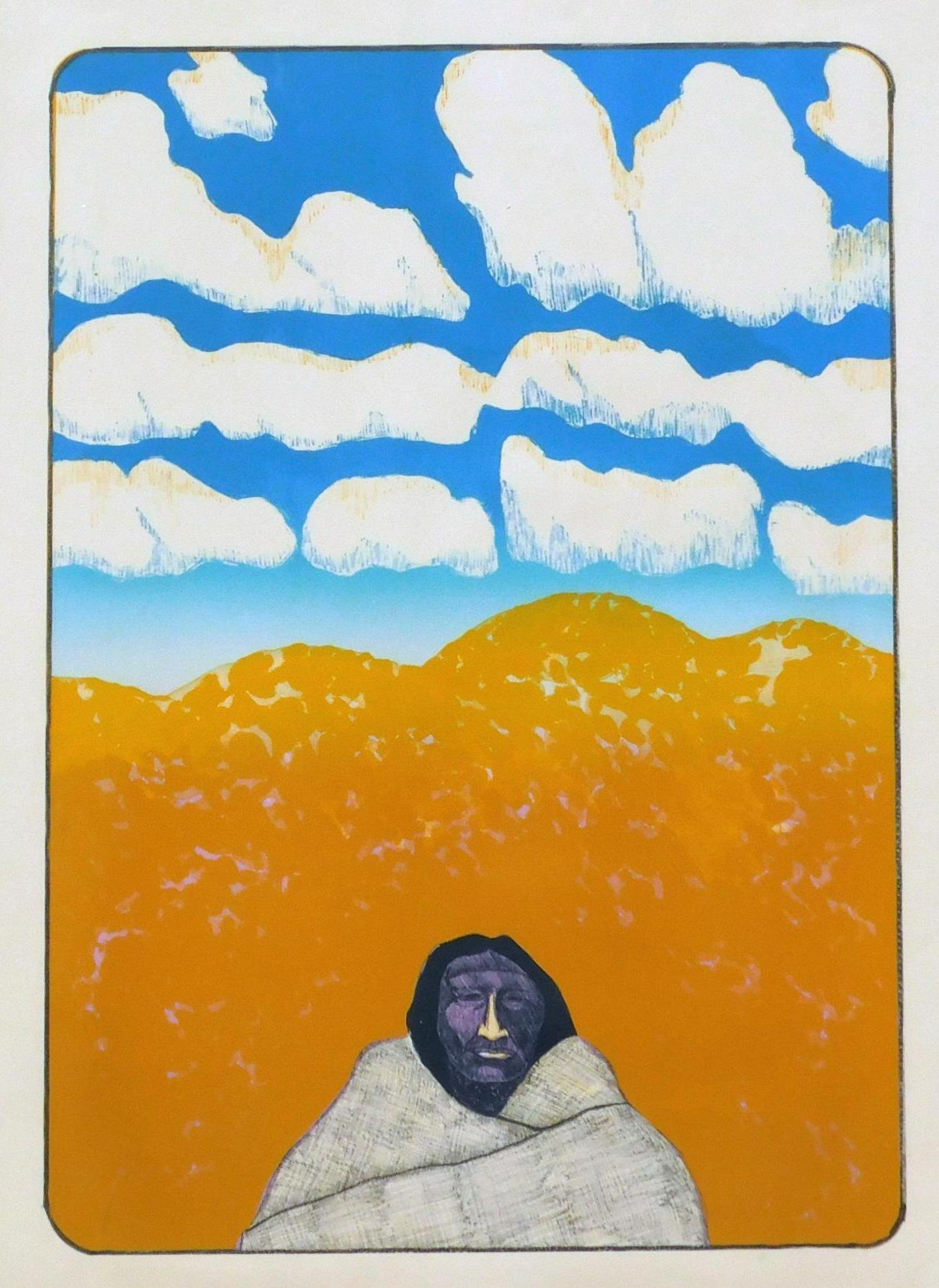 Fritz Scholder Original Color Lithograph, 1974, “New Mexico” For Sale ...