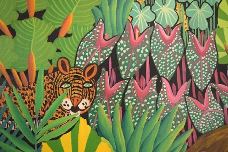 Fritz St. Jean Haitian Artist, Naivist School, Oil on Canvas at 1stDibs