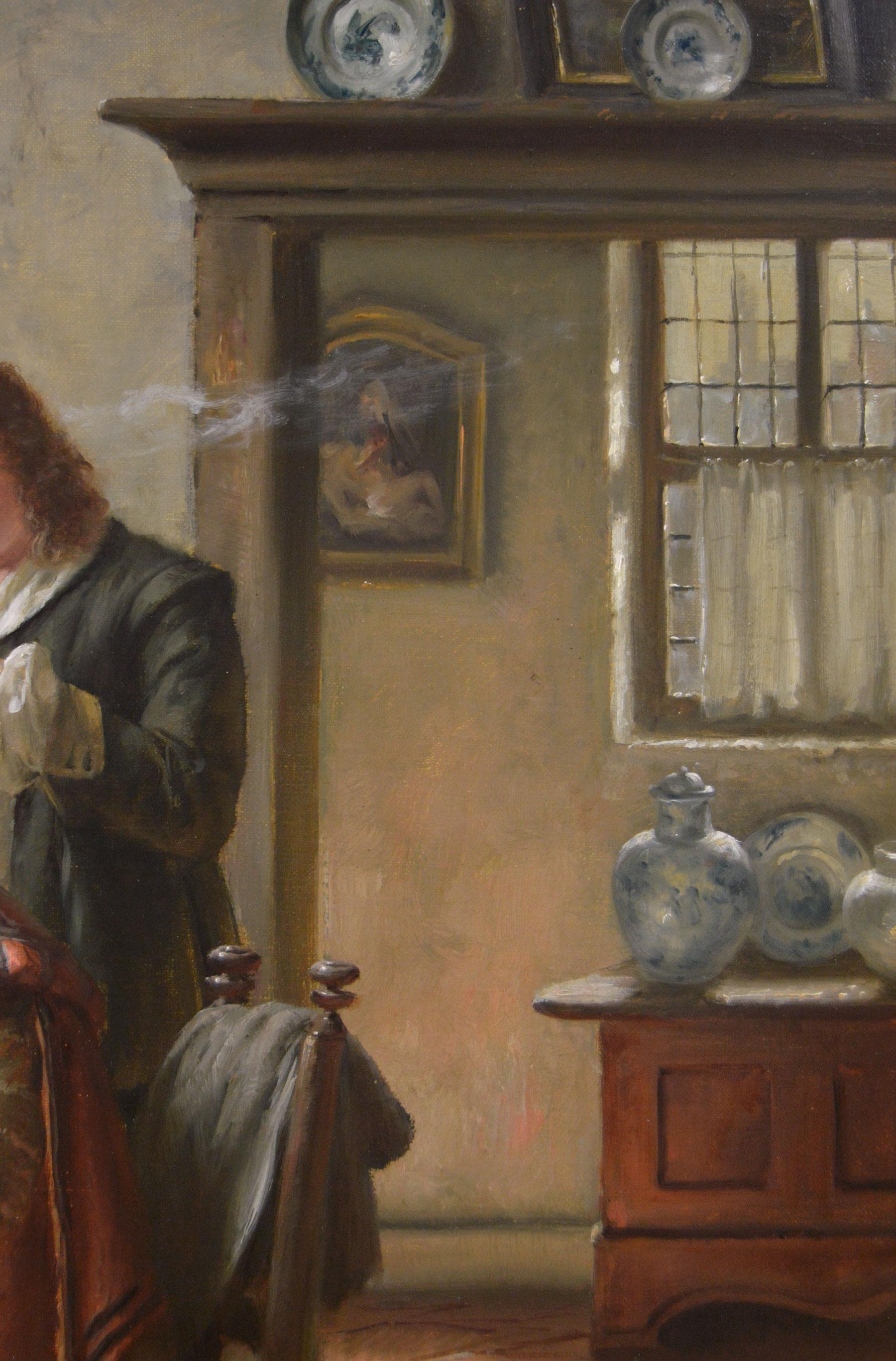 Fritz Wagner - Genre historical oil painting of merchants at a table ...