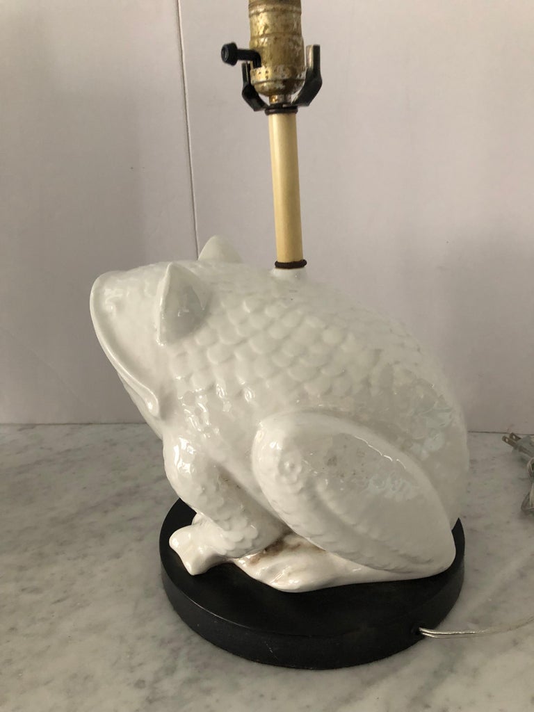 Frog Lover's Adorable White Ceramic Lamp at 1stDibs | ceramic frog lamp