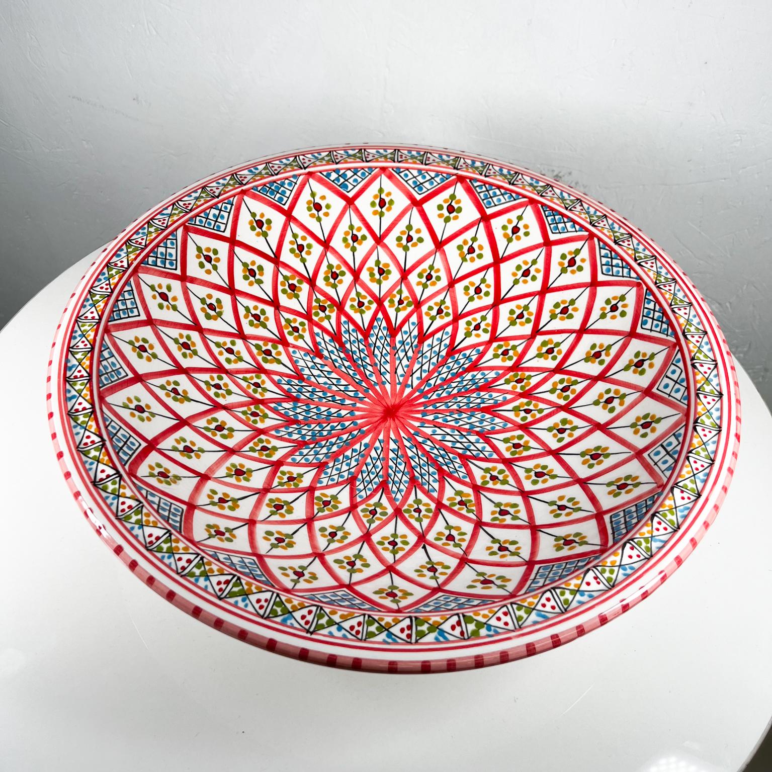 From Tunisia Hand Painted Platter Red Bowl Poterie Slama Ceramic ...