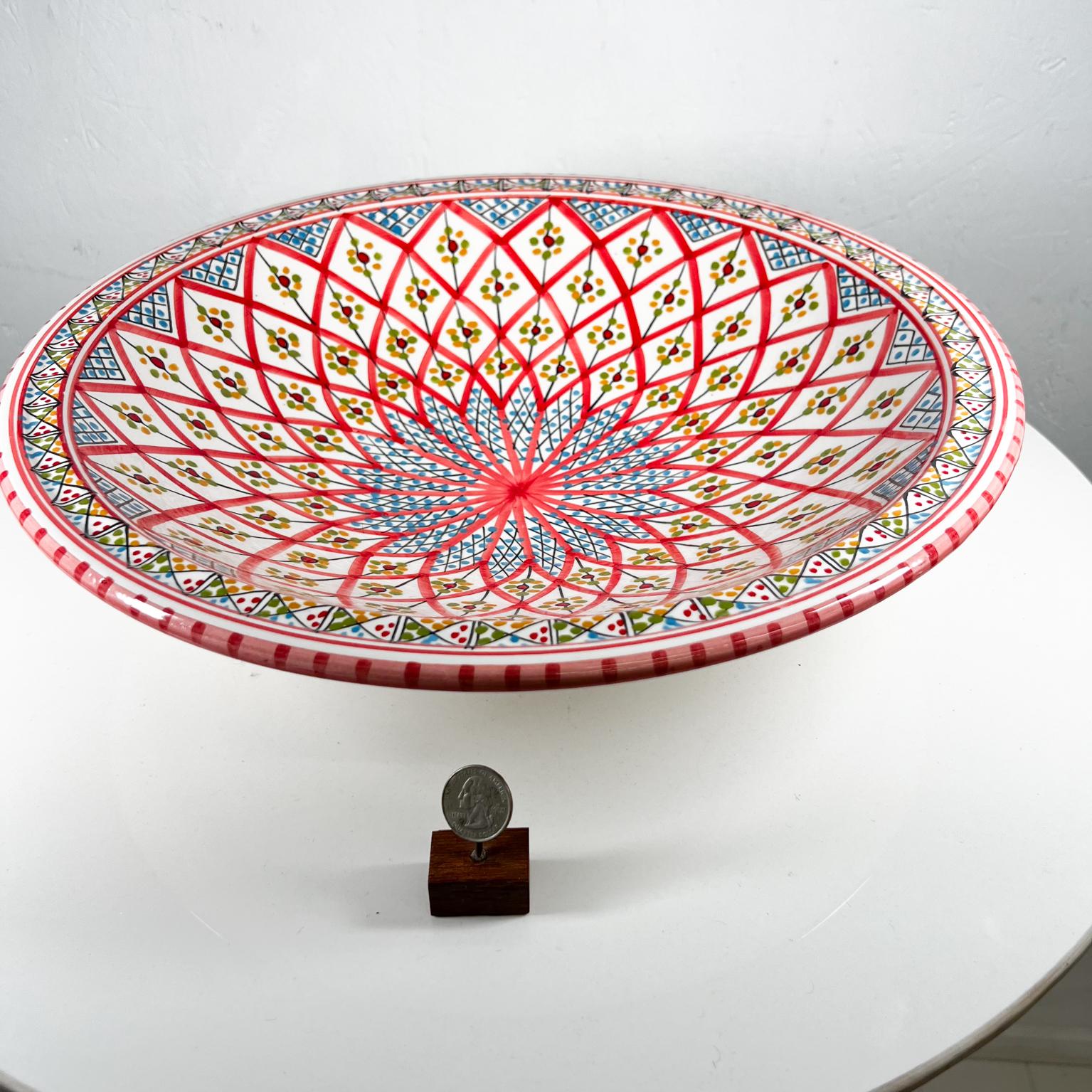 From Tunisia Hand Painted Platter Red Bowl Poterie Slama Ceramic ...