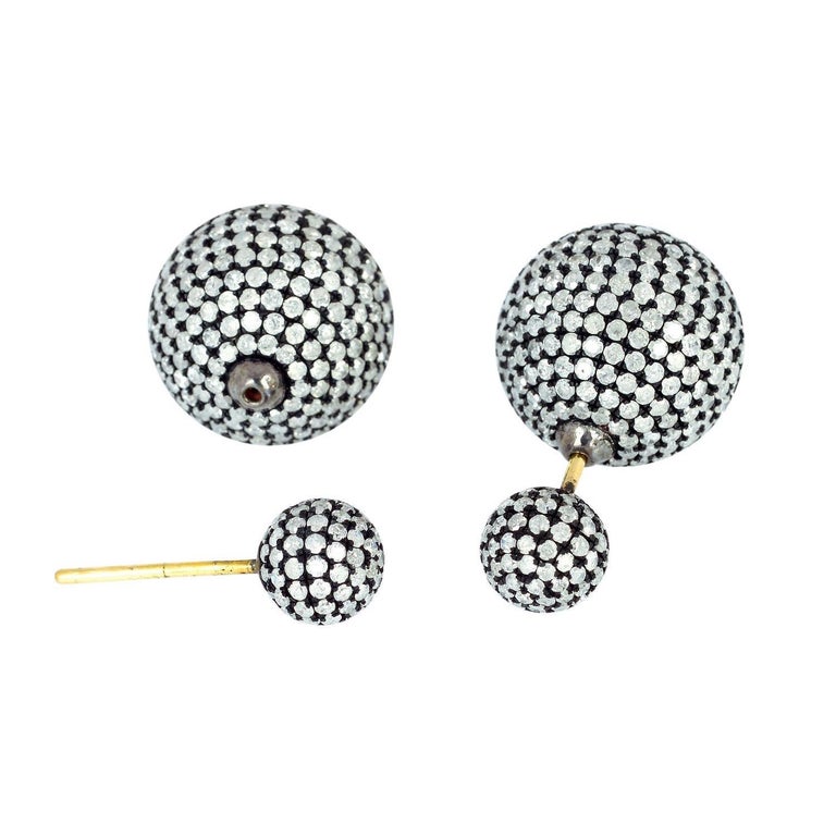 Front Back Double Sided Diamond Stud Earrings at 1stDibs | double sided ...