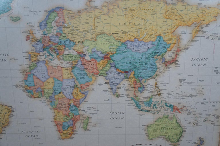 Frontgate Rand McNally World Classic Magnetic Travel Map with Burlwood ...