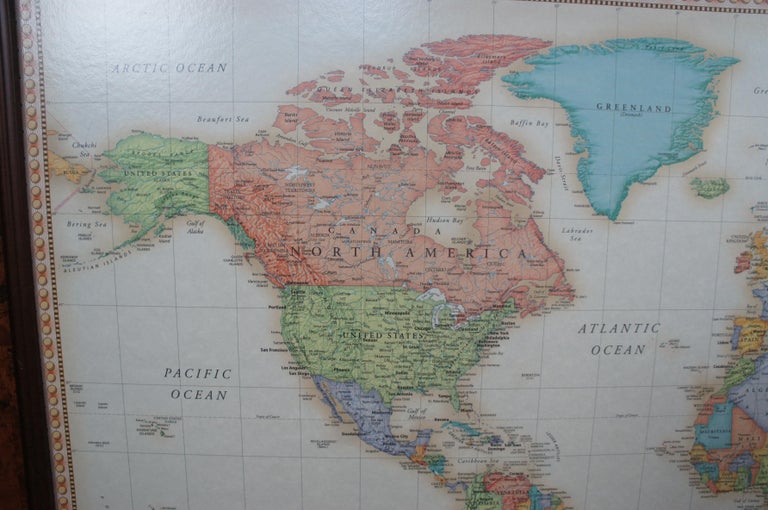 Frontgate Rand McNally World Classic Magnetic Travel Map with Burlwood ...