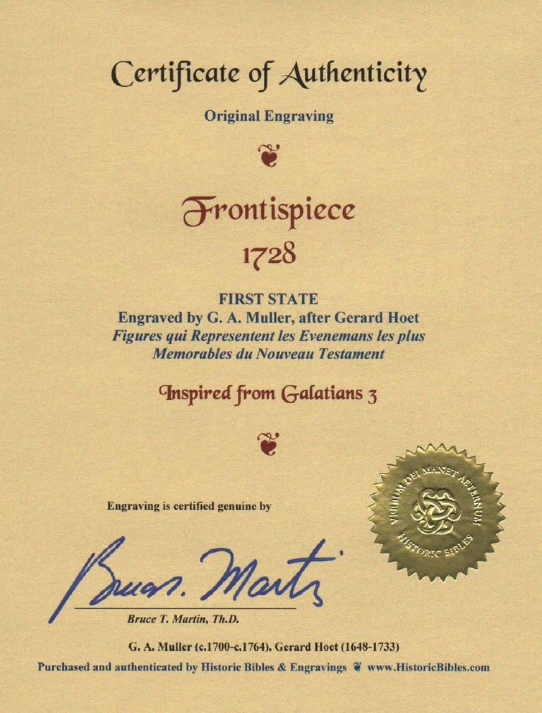 Frontispiece, 1728 Framed Engraving Religious For Sale at 1stDibs