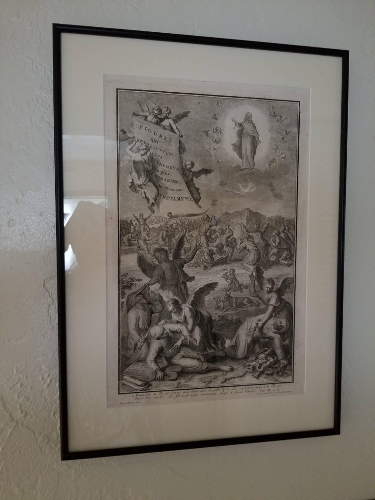 Frontispiece, 1728 Framed Engraving Religious For Sale at 1stDibs