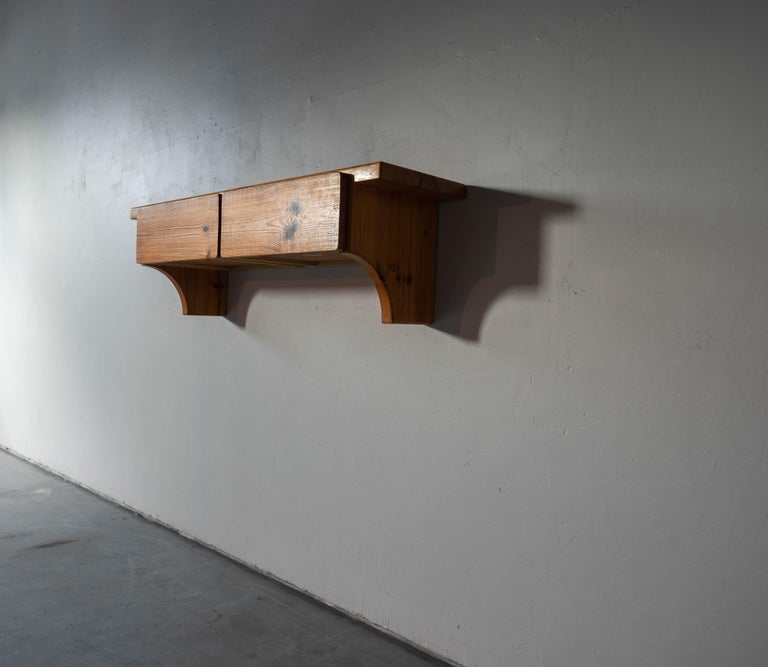 Fröseke, Wall Mounted Console or Cabinet, Pine, Sweden, 1960s For Sale at 1stDibs