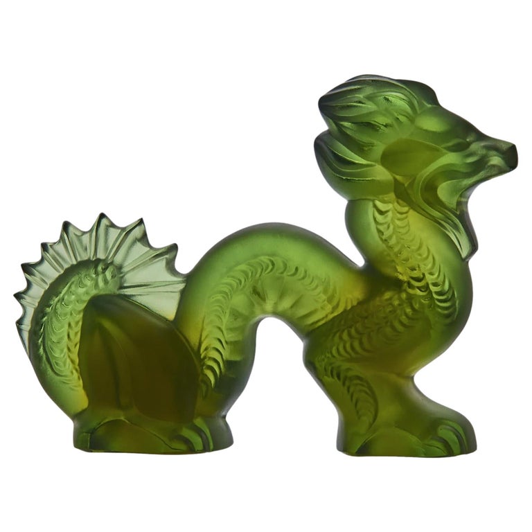 Frosted Coloured Glass entitled "Oriental Green Dragon" by Marc Lalique ...
