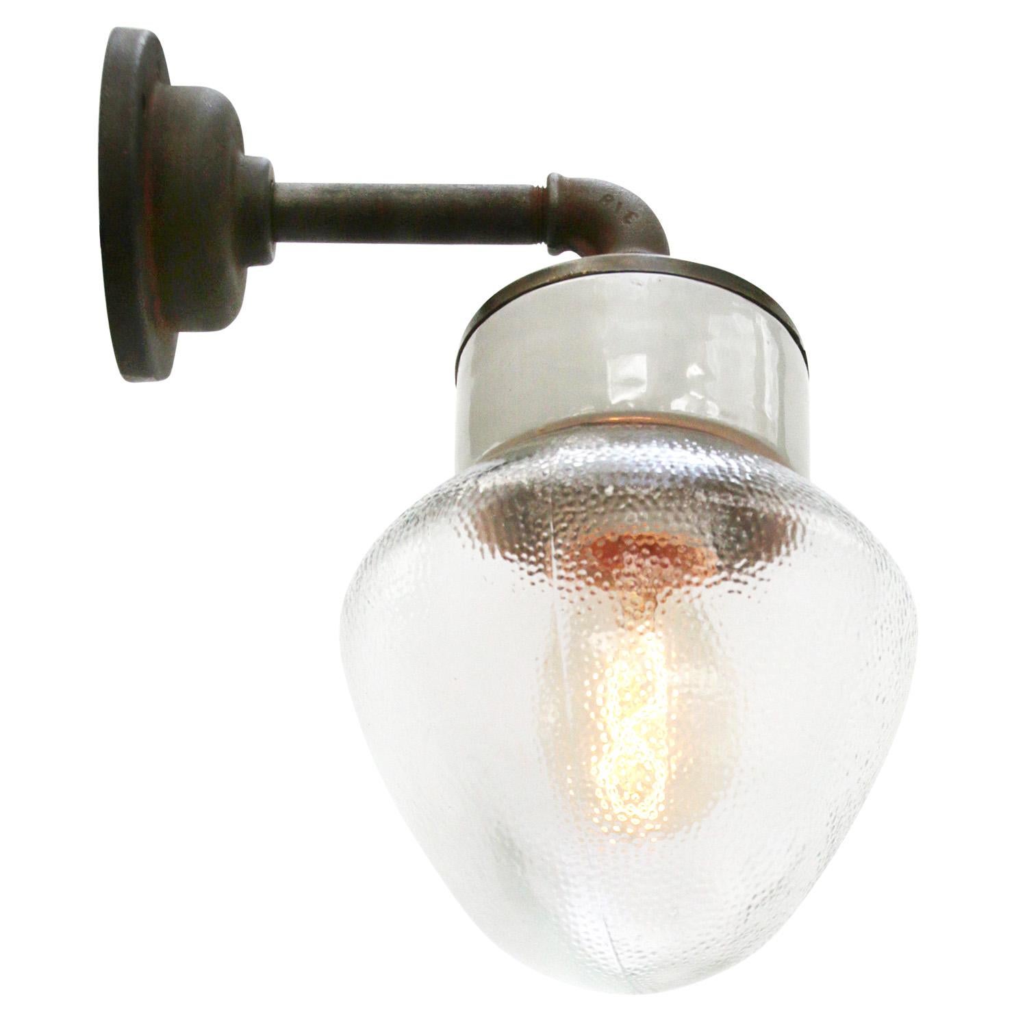 Frosted Glass Brass Vintage Cast Iron Arm Scones Wall Lights For Sale ...