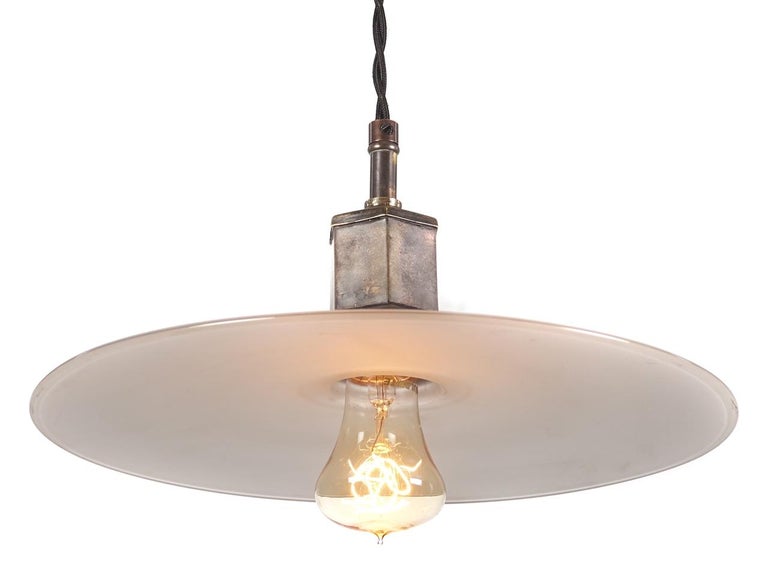 Frosted Glass Disc Pendent For Sale at 1stDibs | swag pendant