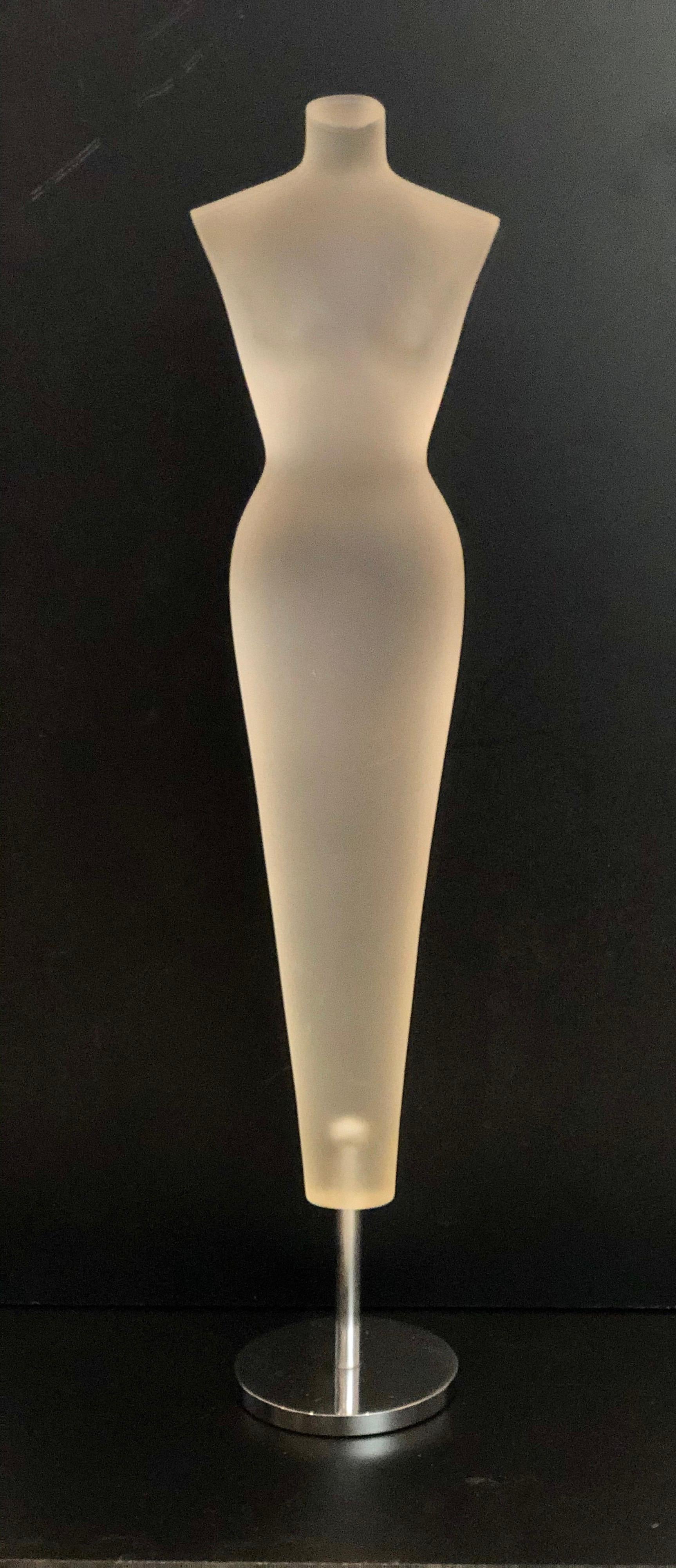 Frosted Mate Lucite Mannequin Sculpture Art Deco Woman at 1stDibs