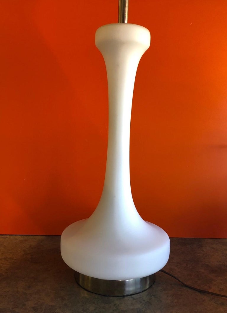 Frosted White Glass Lamp with Lighted Base by Laurel Lamp Co For Sale ...