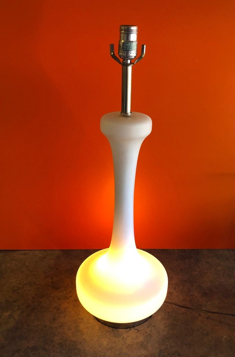 Frosted White Glass Lamp with Lighted Base by Laurel Lamp Co For Sale ...