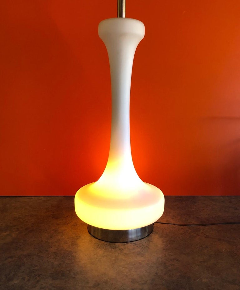 Frosted White Glass Lamp with Lighted Base by Laurel Lamp Co For Sale ...