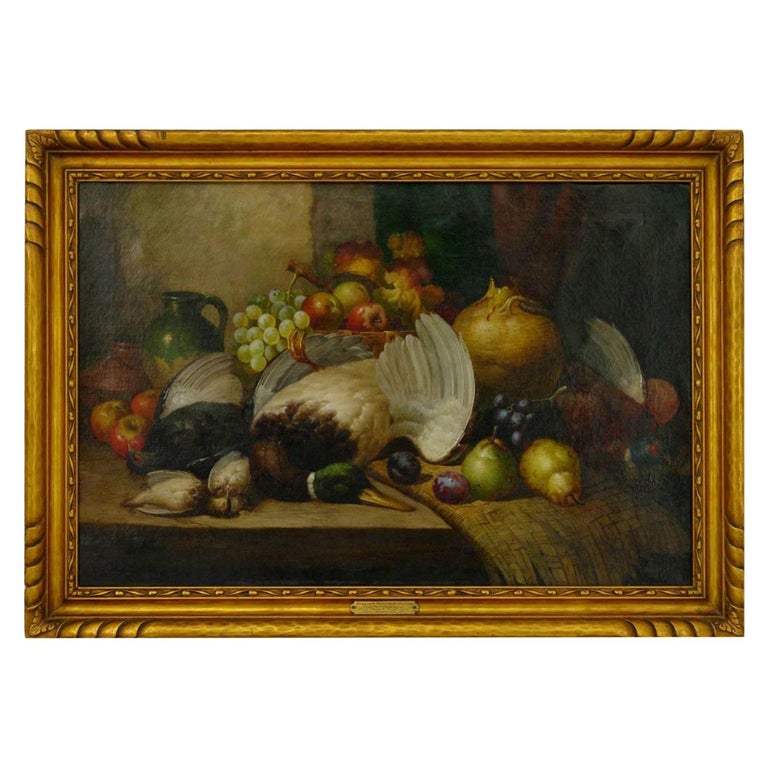 "Fruit and Game” Still Life Oil Painting by William Duffield For Sale ...