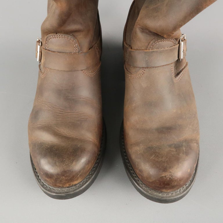 FRYE Size 8.5 Brown Distressed Leather Boots at 1stDibs | frye ...