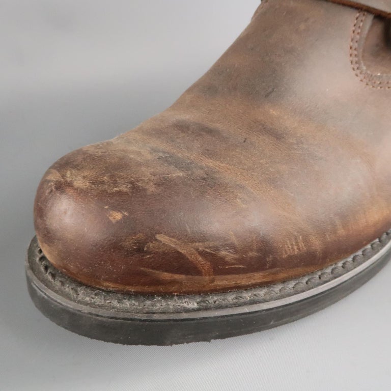 FRYE Size 8.5 Brown Distressed Leather Boots at 1stDibs | frye ...