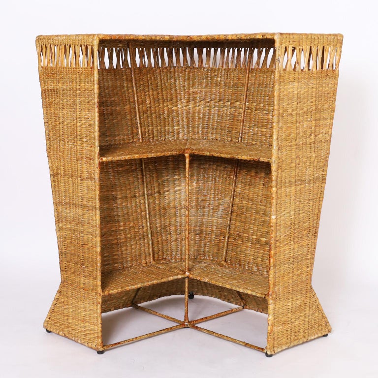 FS Flores Collection Midcentury Style Tropical Woven Reed Bar For Sale ...
