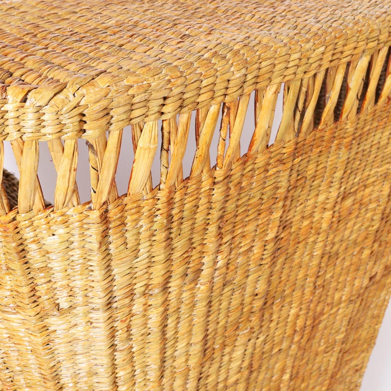 FS Flores Collection Midcentury Style Tropical Woven Reed Bar For Sale ...