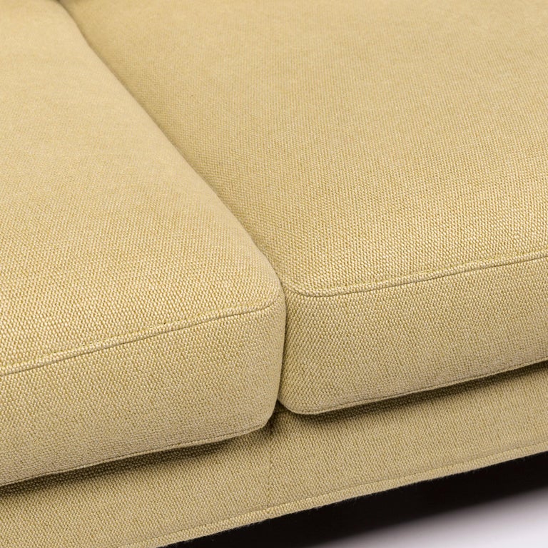 FSM Clarus Fabric Sofa Yellow Lemon Yellow Two-Seat Couch at 1stDibs