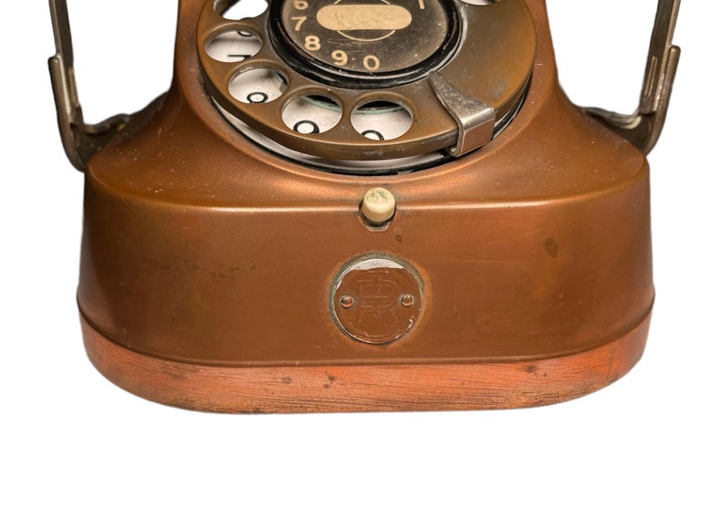 FTR Copper Rotary Dial Table / Desk Telephone For Sale at 1stDibs