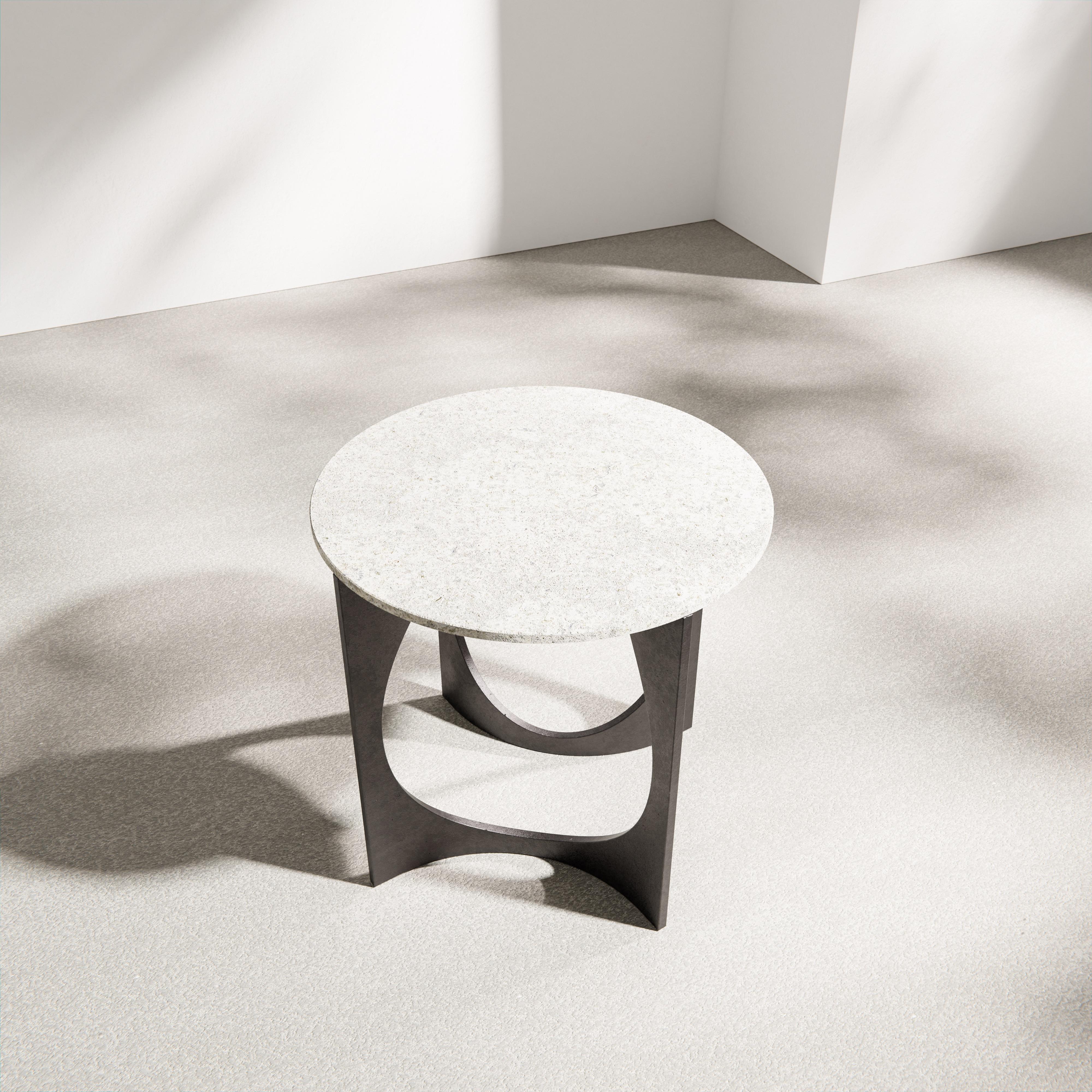 Fuga Cast Iron 80 cm Round Breakfast table Stone top - Metamorphic Art ...