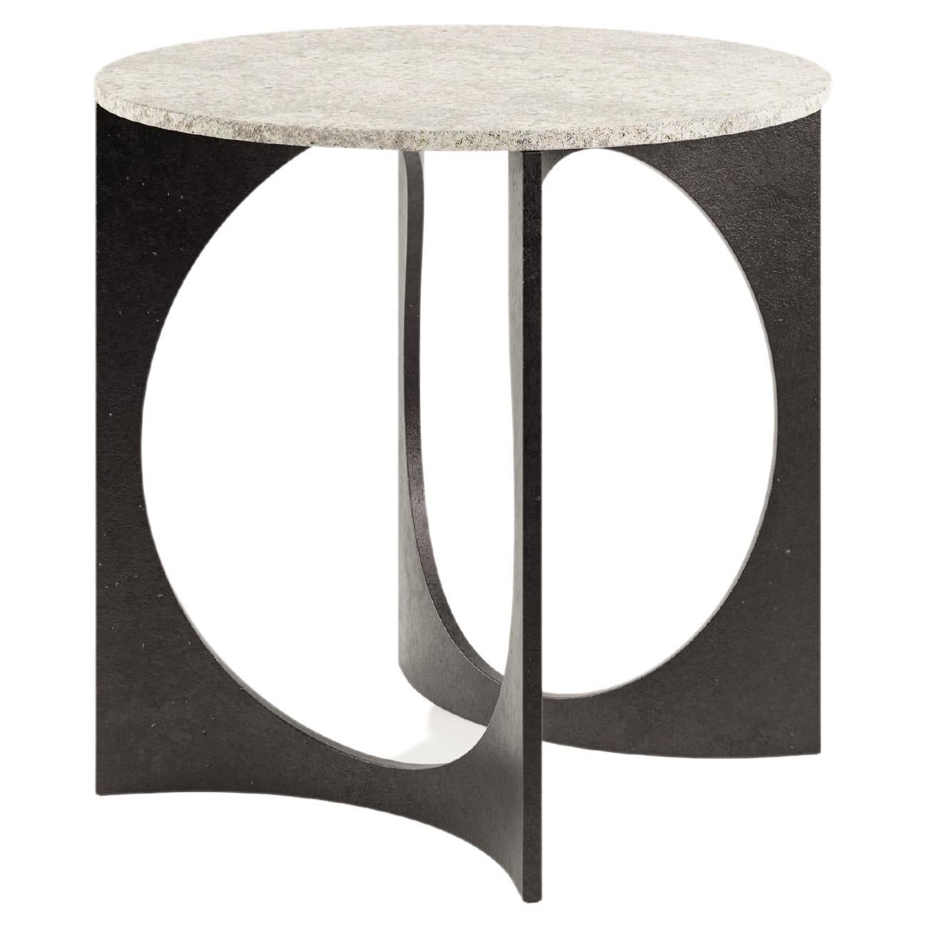 Fuga Cast Iron 140 cm Round Dining table Stone top - Metamorphic Art ...