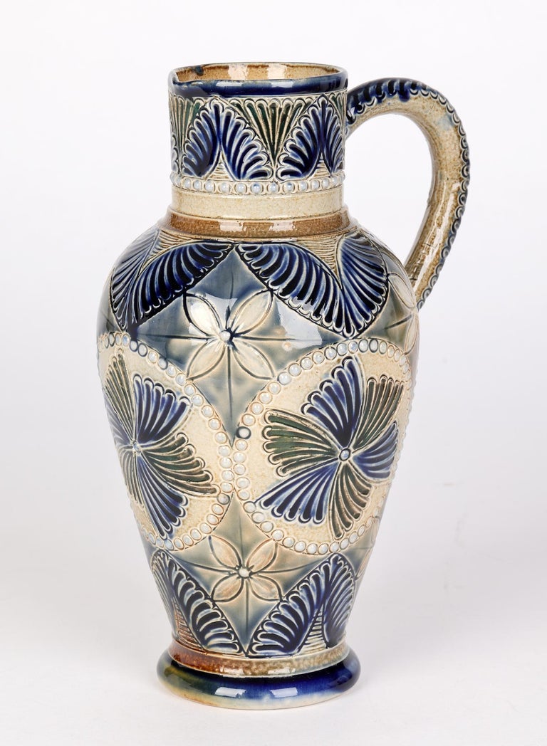 Fulham Pottery Aesthetic Movement Salt Glazed Jug by John Pollard ...