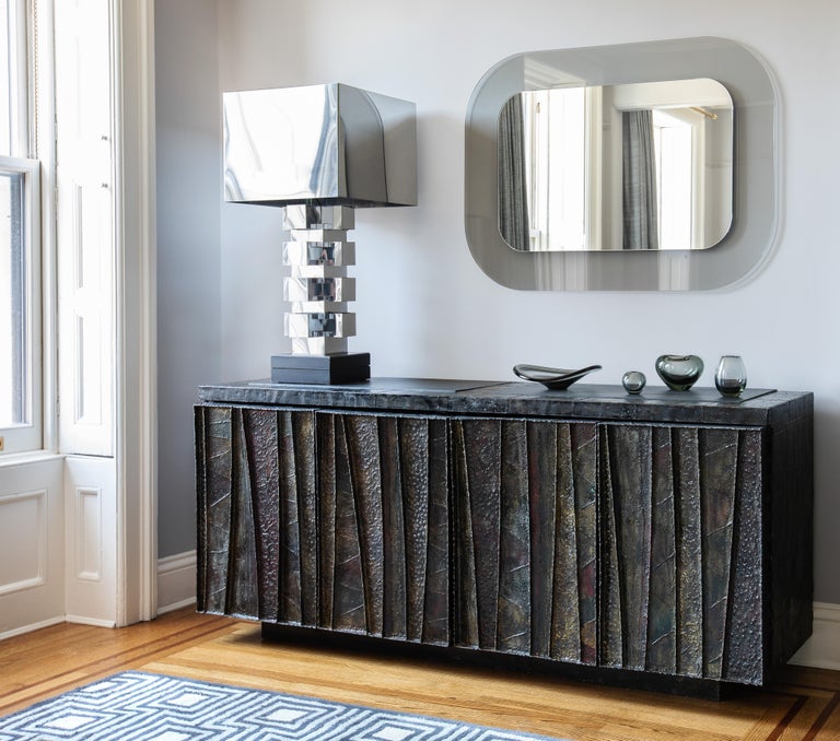 Full Circle Modern Original Square Acrylic-Frame Mirror For Sale at 1stDibs