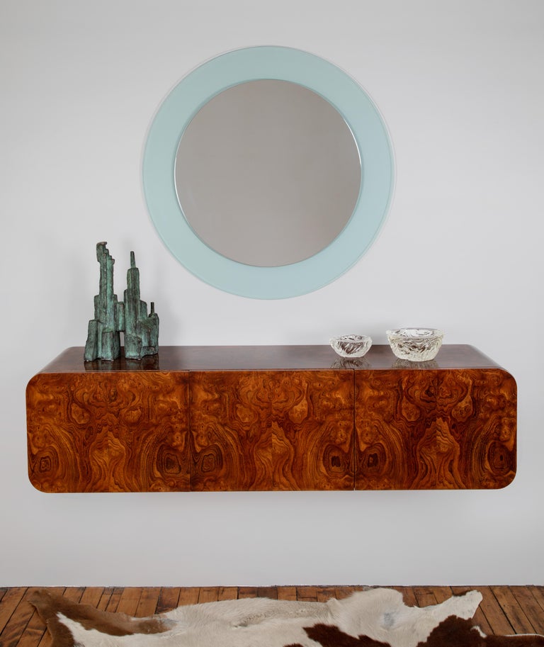 Full Circle Modern Original Square Acrylic-Frame Mirror For Sale at 1stDibs