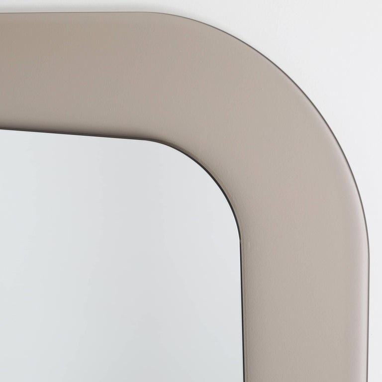 Full Circle Modern Original Square Acrylic-Frame Mirror For Sale at 1stDibs