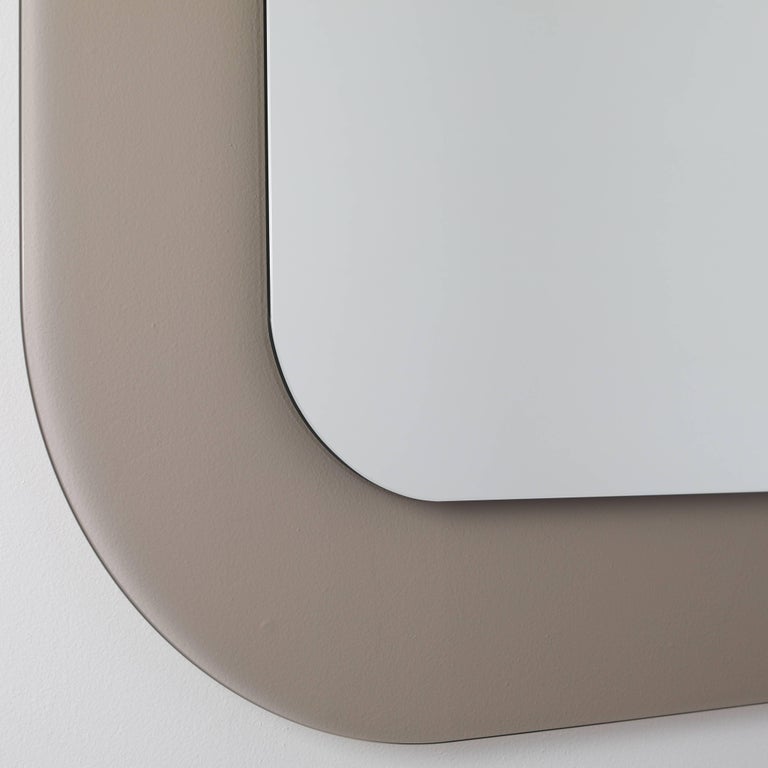 Full Circle Modern Original Square Acrylic-Frame Mirror For Sale at 1stDibs