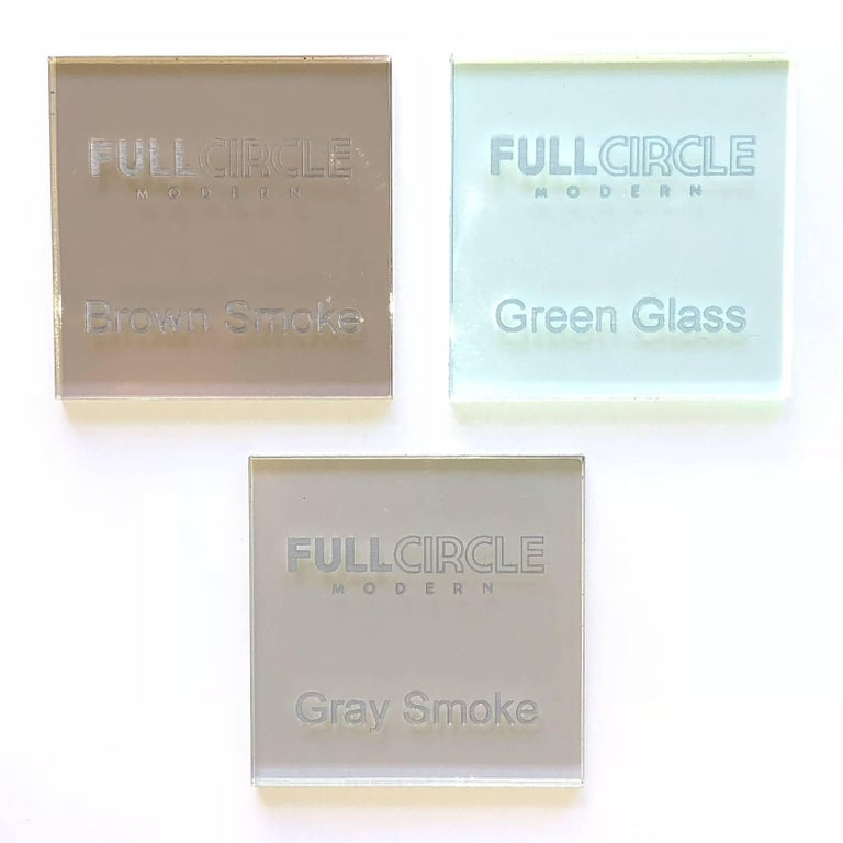 Full Circle Modern Original Square Acrylic-Frame Mirror For Sale at 1stDibs