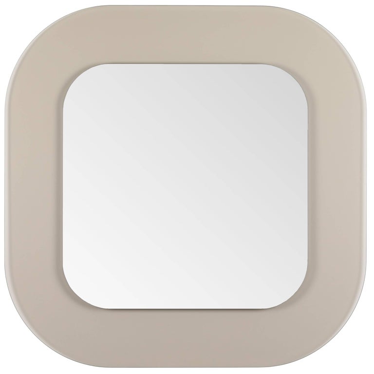 Full Circle Modern Original Square Acrylic-Frame Mirror For Sale at 1stDibs