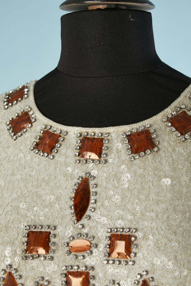 Full embroideries silk evening tunic in sequin Gai Mattiolo Couture For ...