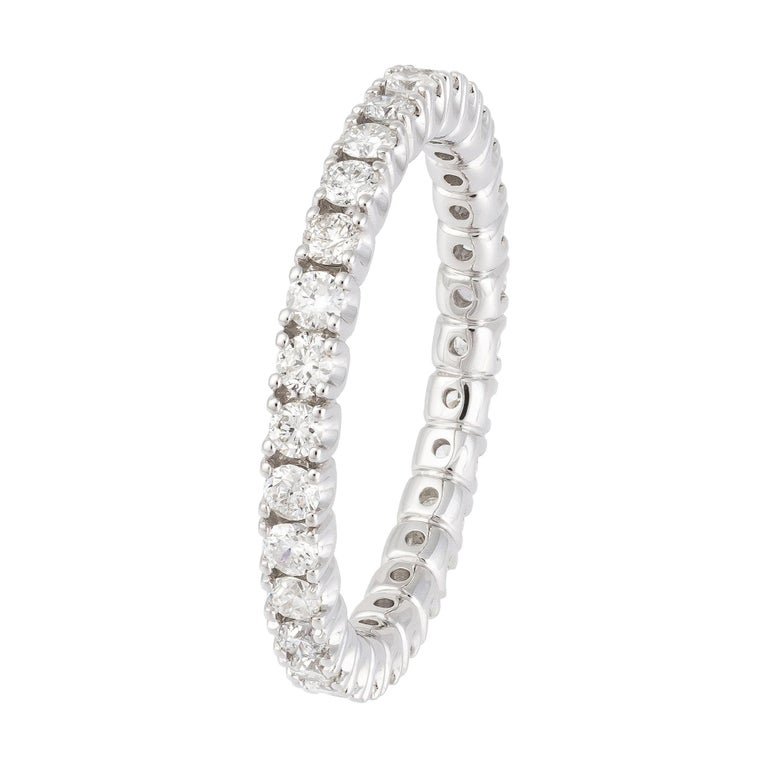 Full Eternity Diamond Band Ring 18k White Gold for Her For Sale at 1stDibs