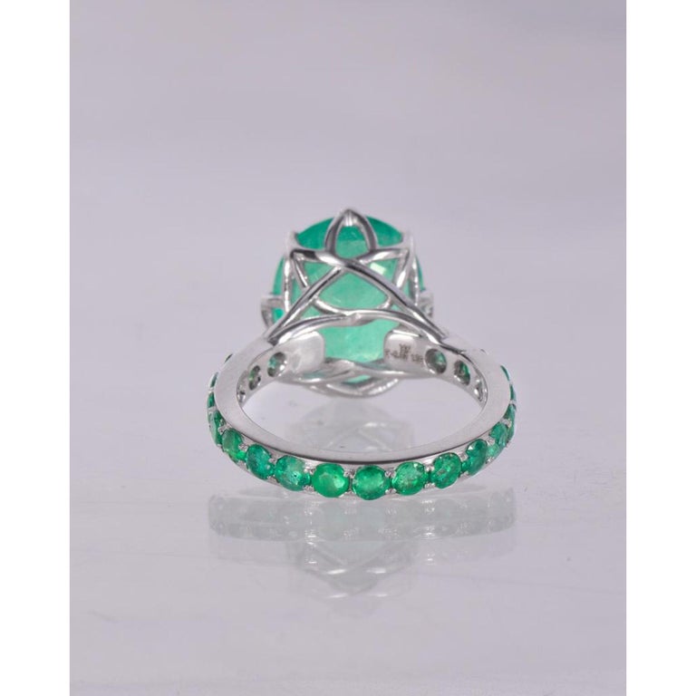 Customizable Full Eternity Emerald Engagement Ring, Oval Emerald ...