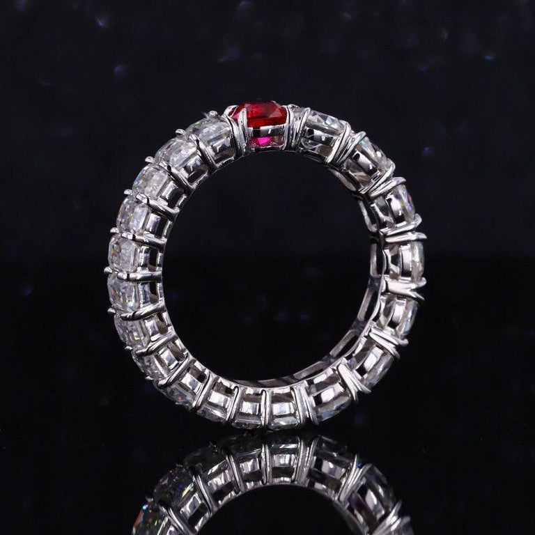 Customizable Full Eternity Ruby Wedding Band Unique Ruby Diamond ...