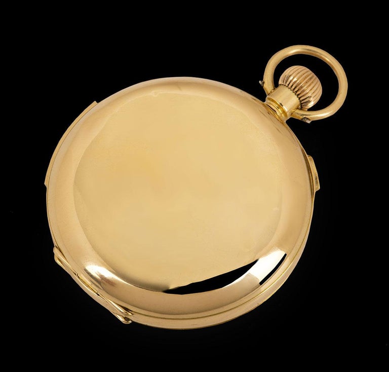Full Hunter Minute Repeating Calendar Pocket Watch Vintage Gents 18k ...