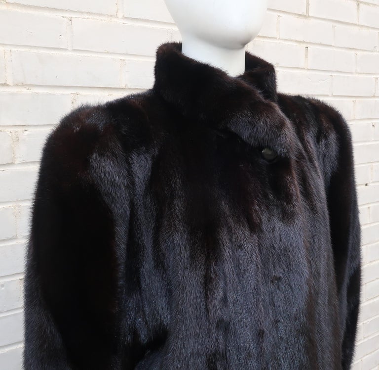 Full Length Black Ranch Mink Fur Coat at 1stDibs | what is ranch mink ...