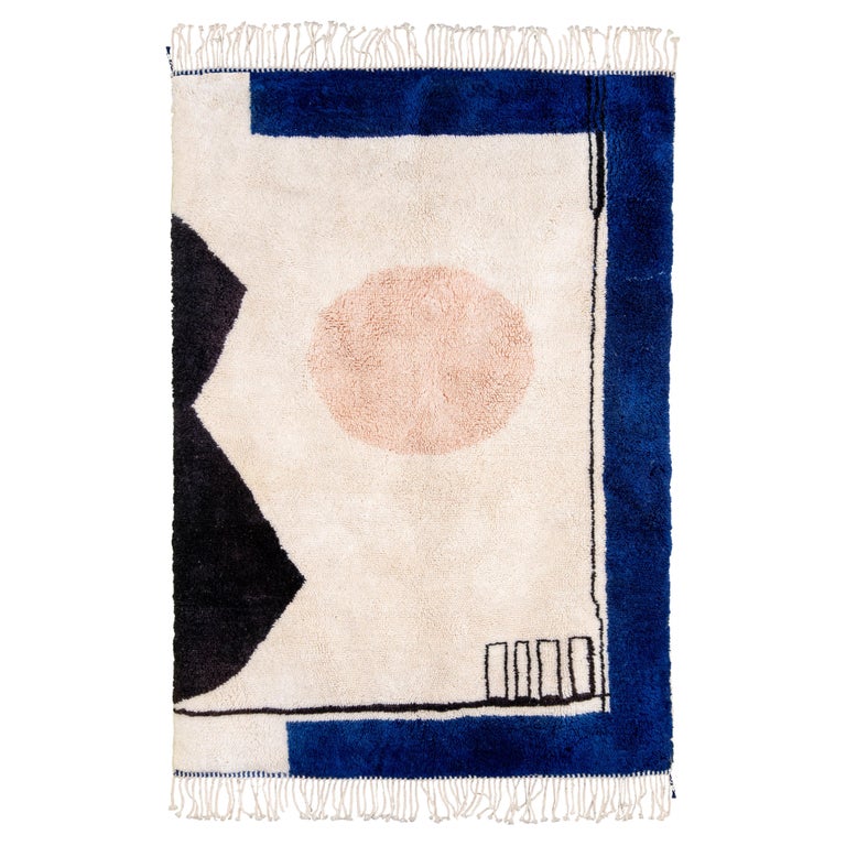 Full Moon - One-of-a-Kind Modern Moroccan rug- 100% natural Wool ...