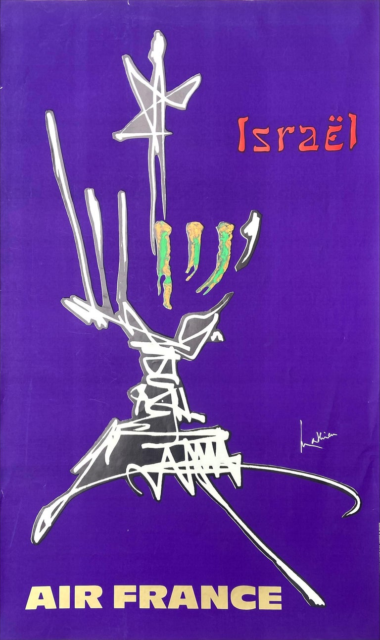 Full Portfolio 14 Air France Posters by Georges Mathieu, 1968 For Sale ...