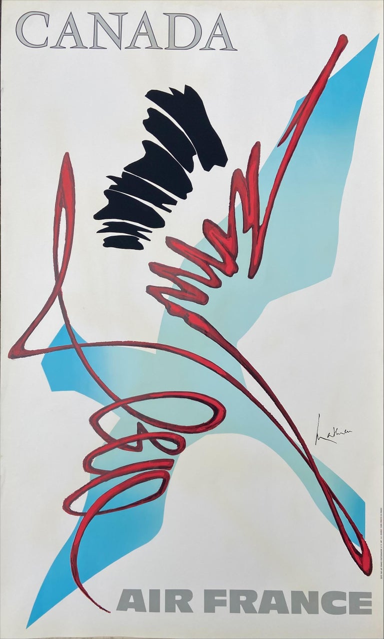 Full Portfolio 14 Air France Posters by Georges Mathieu, 1968 For Sale ...