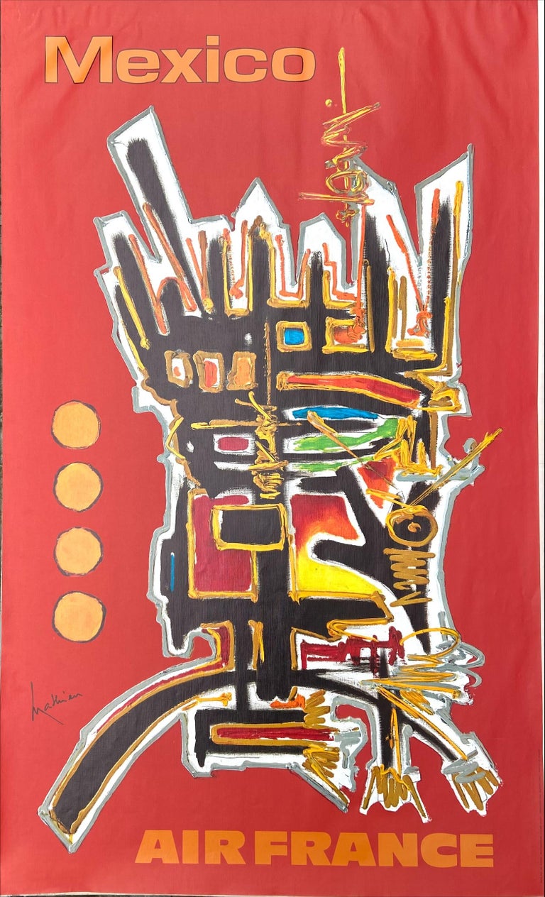 Full Portfolio 14 Air France Posters by Georges Mathieu, 1968 For Sale ...